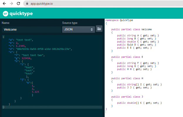 Tool to generate models from JSON - David Dev Blog